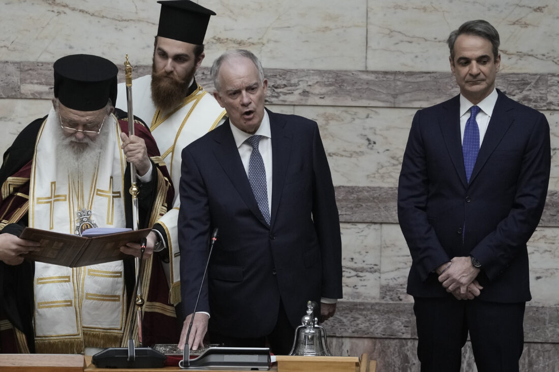 A veteran conservative lawmaker is sworn in as Greece’s new president ...
